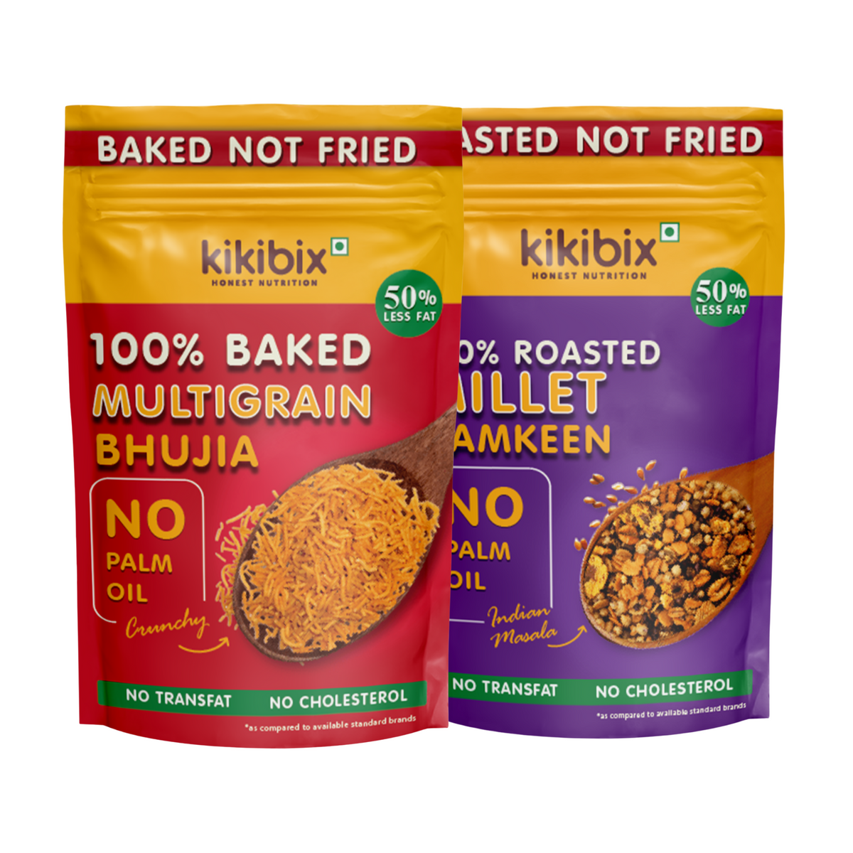 100% Roasted Millet Namkeen & 100% Baked Multigrain Bhujia Combo – Kikibix